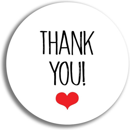 100x Thank You! Bedankt Stickers | Klein ~ 40mm | Sluitstickers | Bedankt Voor je... | bol.com
