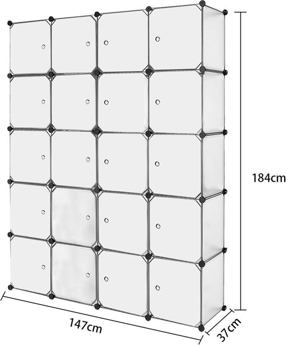 Kubus opslag- Kunststof kledingkast - Kast - Draagbare opbergkast voor ...