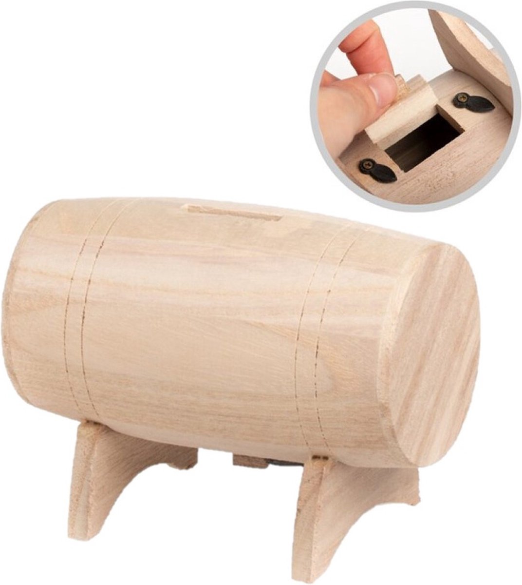 Spaarpot houten biervat/wijnvat 13 x 9 cm - Spaarpotten houten tonnen ...