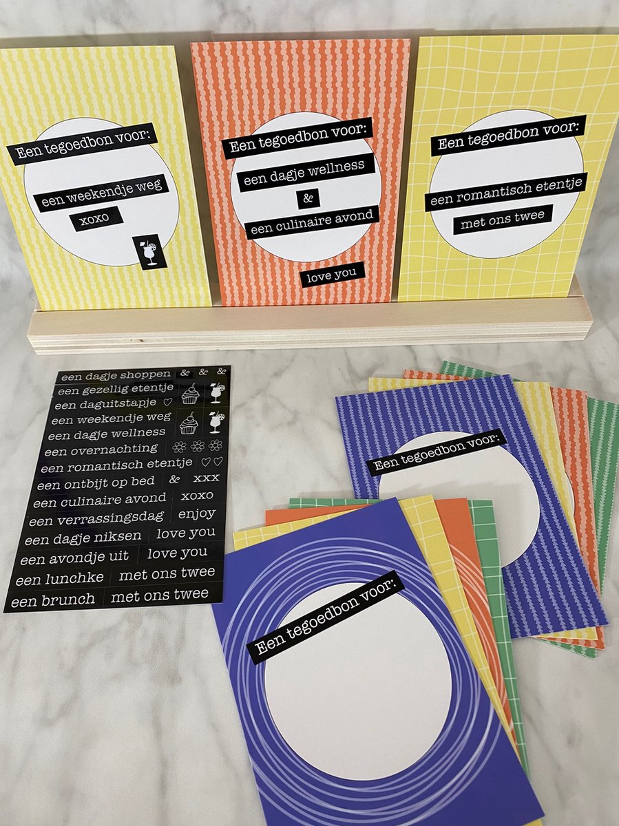 Maak je eigen tegoedbon (algemeen) 8 kaarten + stickervel | bol.com