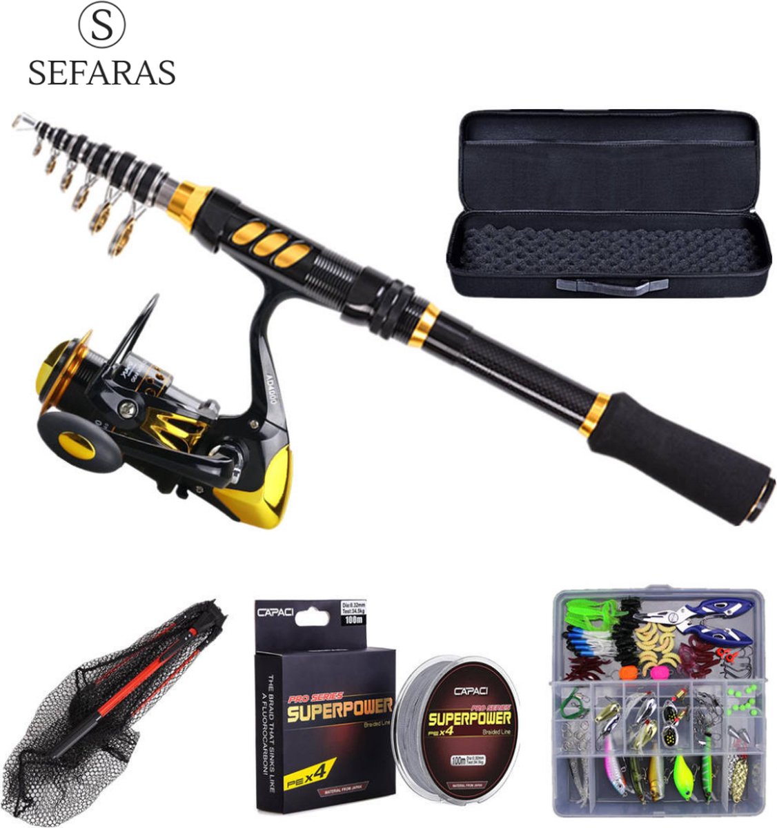 Fish Life Telescopische Vishengel set - Vishengel 210cm lang - Van ...