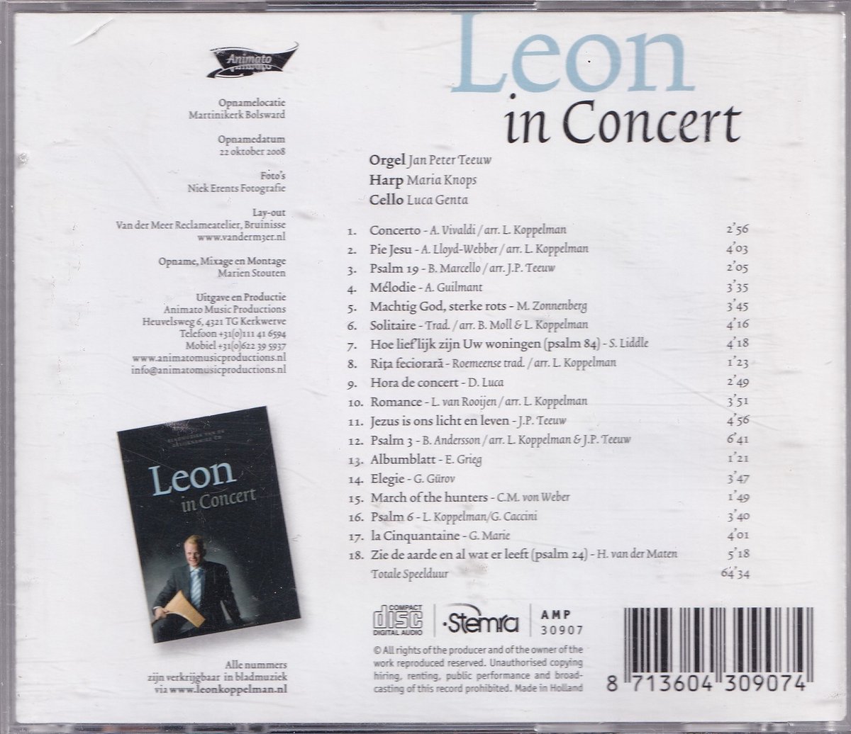 Leon in Concert - Leon Koppelman, Jan Peter Teeuw, Maria Knops, Luca ...