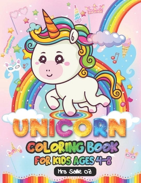 Unicorn Coloring Book For kids Ages 4-8: 50 Cute Unique Unicorn ...