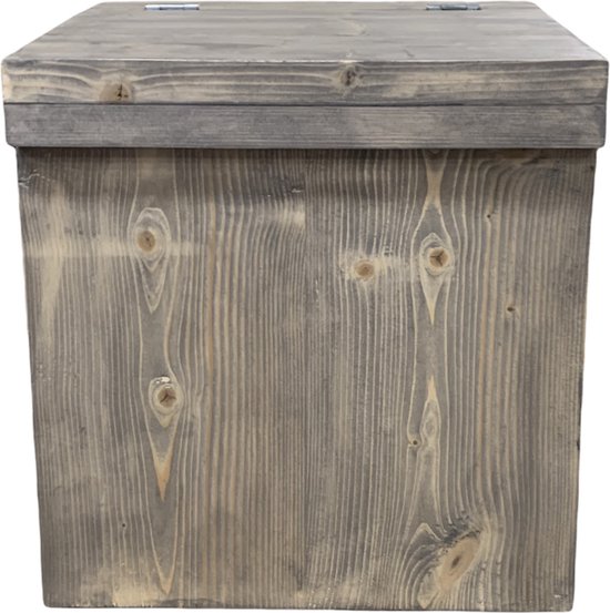 steigerhouten brievenbus voor aan muur - grijs - postbus hout houten ...