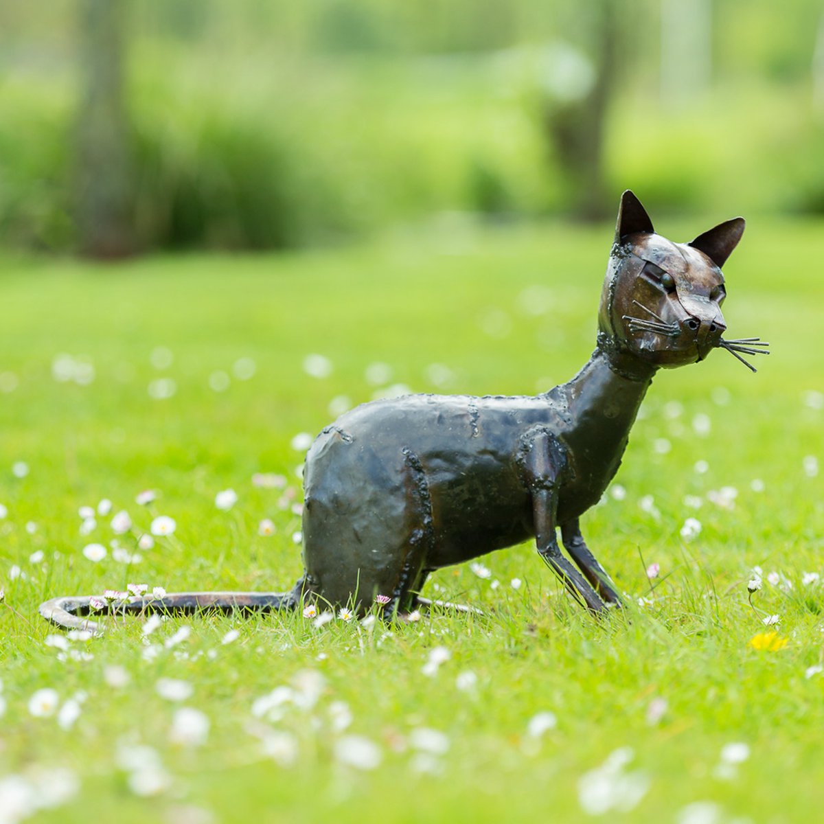 Kat - Metalen Kat - Tuindecoratie - Handgemaakt beeld - Gerecycled ...