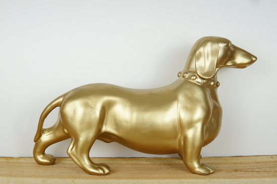 Beeld Teckel - Goud - Raamdecoratie - Hond - Dachshund - Modern ...