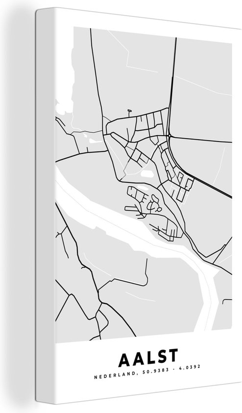 Canvas schilderij 90x140 cm - Wanddecoratie Stadskaart - Kaart ...