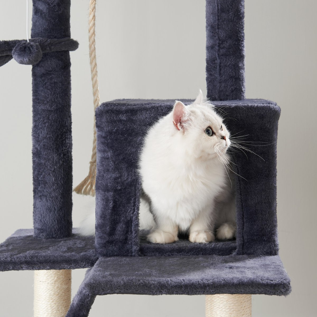 ACAZA Krabpaal, Kattenboom met Krabbord en Huisjes voor meerdere Katten ...