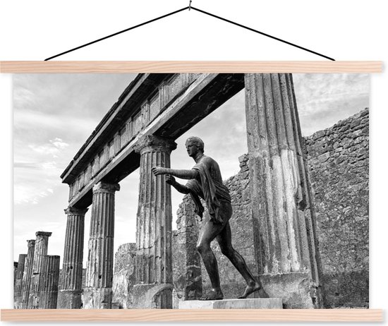 Schoolplaat - Het standbeeld van Apollo in Italië - zwart wit - 120x80 ...
