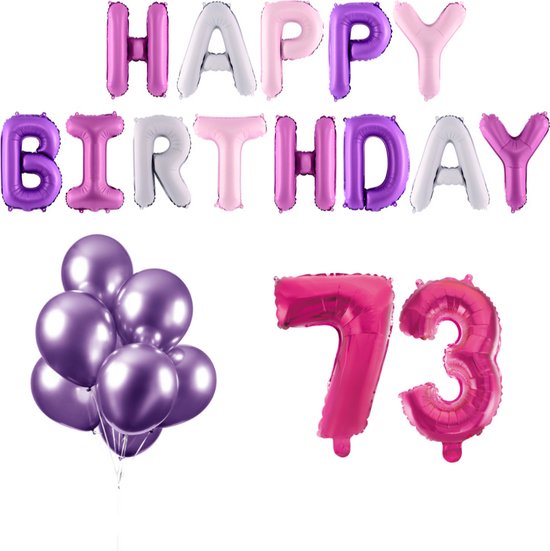 73 jaar Verjaardag Versiering Ballon Pakket Pastel & Roze | bol