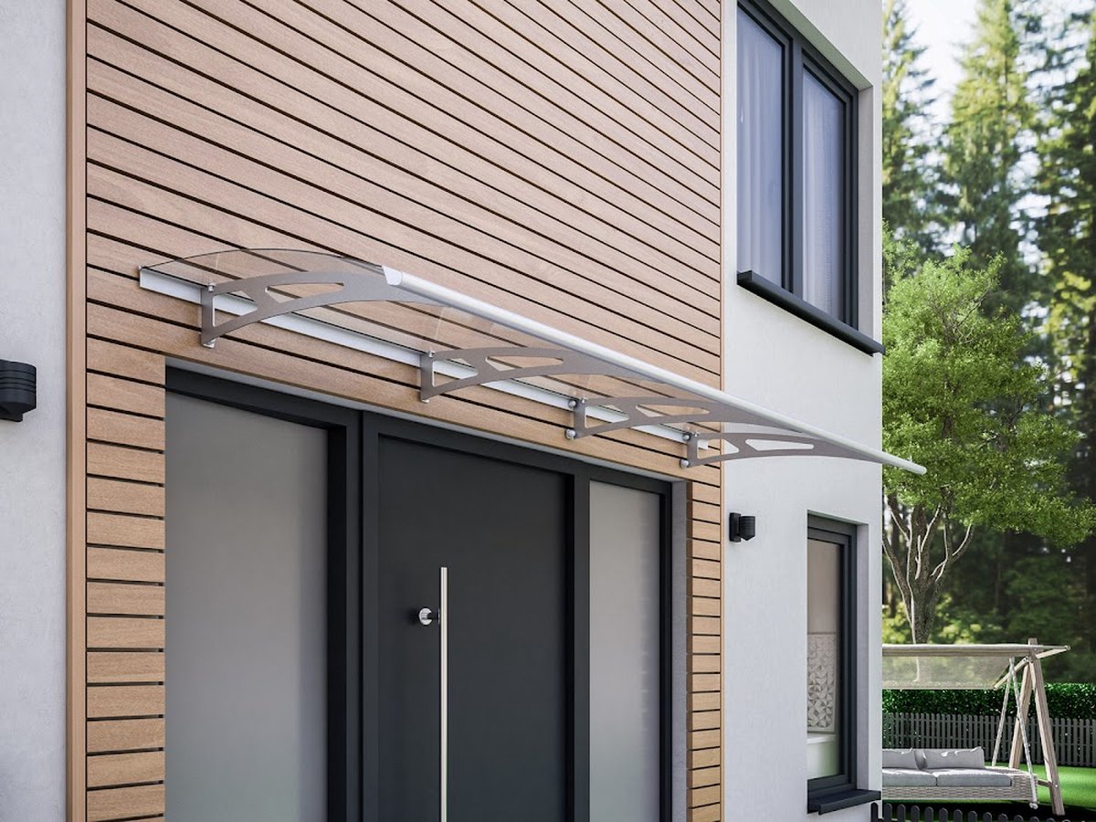 Schulte deurluifel gebogen - 240x90x17cm - helder polycarbonaat ...