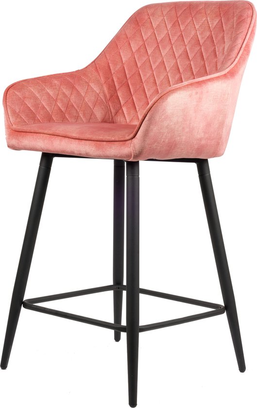 Dora Barkruk - Roze | Velours | Velvet | Zwart stalen poten | Design ...