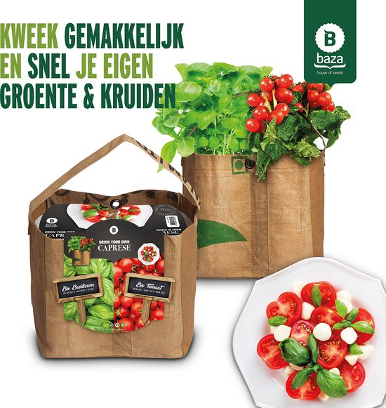 Baza Duo-Tuintje Caprese Bio Tomaat En -Basilicum | bol