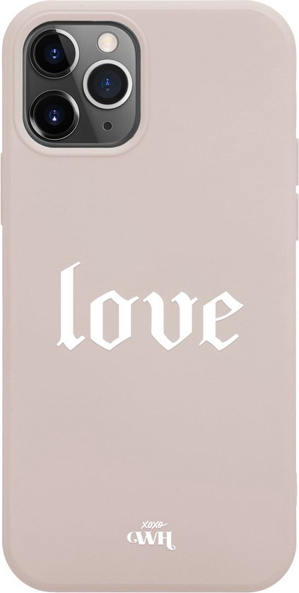 iPhone 12 Pro Max hoesje - Love Beige - iPhone Short Quotes Case ...