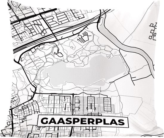 Sierkussens - Kussentjes Woonkamer - 40x40 cm - Kaart - Gaasperplas ...