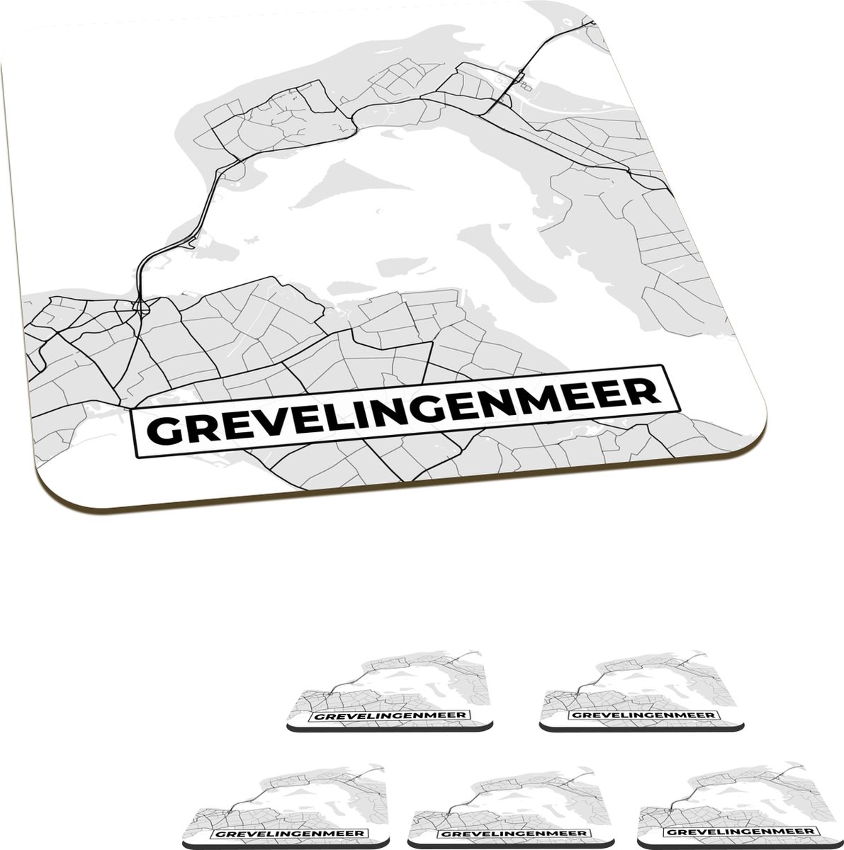 Onderzetters voor glazen - Plattegrond - Grevelingenmeer - Nederland ...