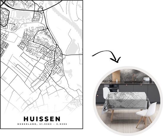 Tafelkleed - Tafellaken - 150x220 cm - Plattegrond - Huissen ...