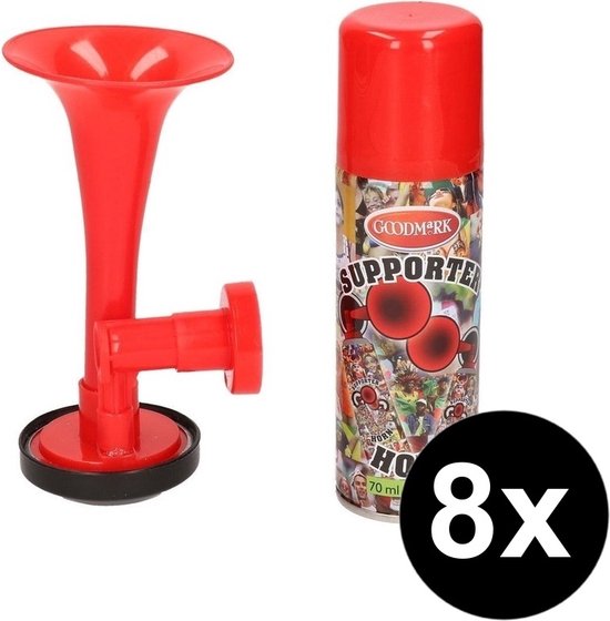 Stadion toeter gastoeter feesttoeter gas toeter met vulling 70 ml. 8 ...