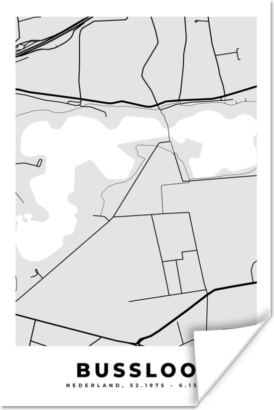 Poster Bussloo - Stadskaart - Nederland - Plattegrond - Kaart - 20x30 ...