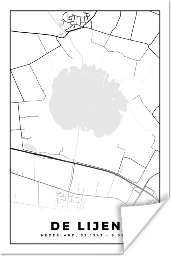 Poster Stadskaart - Nederland - Kaart - Plattegrond - De Lijen ...