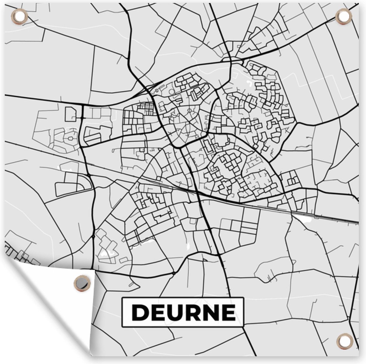 Tuinposters Deurne - Stadskaart -Kaart - Plattegrond - Nederland ...