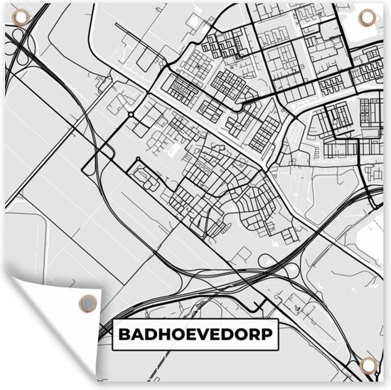 Tuin poster Badhoevedorp - Stadskaart - Plattegrond - Kaart - Nederland ...