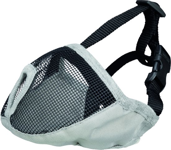 TRIXIE MUILKORF VOOR RASSEN MET PLATTE NEUS POLYESTER GRIJS | bol