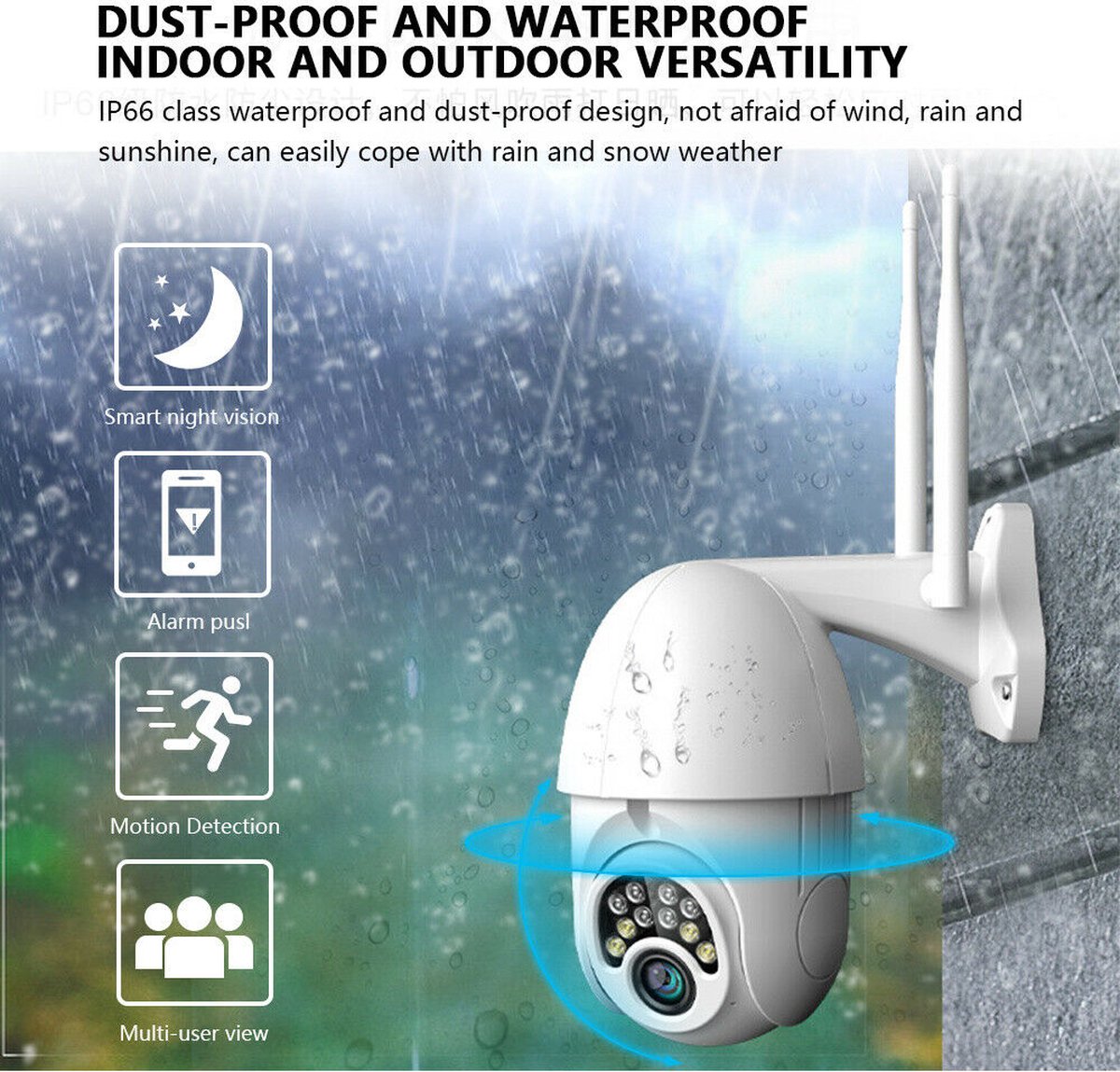 PuroTech Beveiligingscamera - Wifi Smart - Waterdichtheid IP66 - IP Camera - Draai- en... | bol