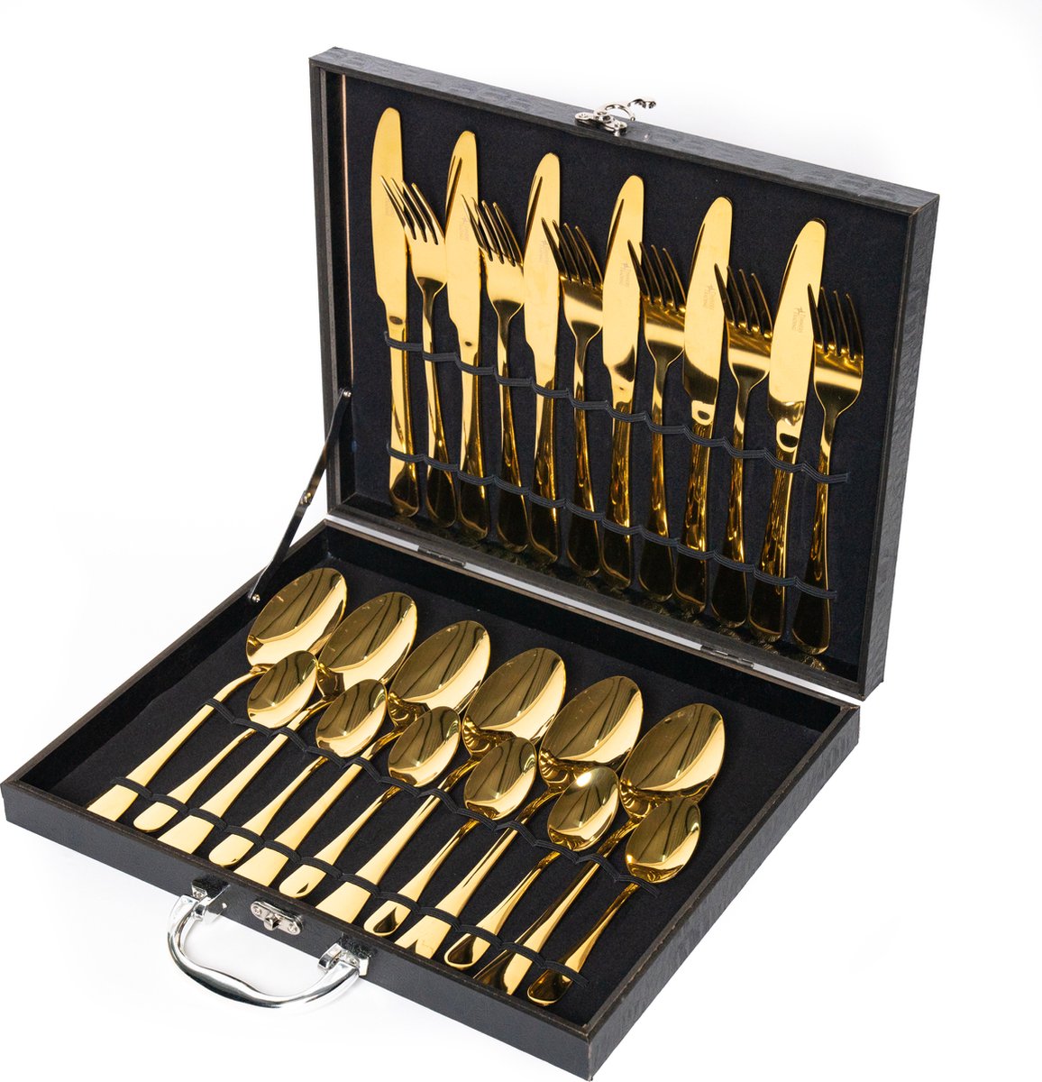 Timmers Trading© Bestekset 6 persoons - Gouden bestek - Bestekset goud ...