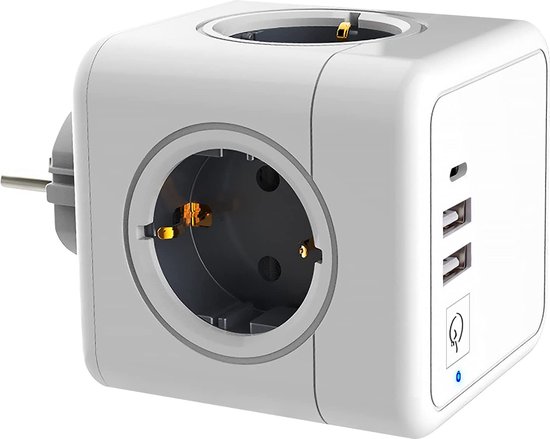 USB Stopcontact, Kubus stopcontact, 2 Stopcontacten met 2 USB Poorten | bol