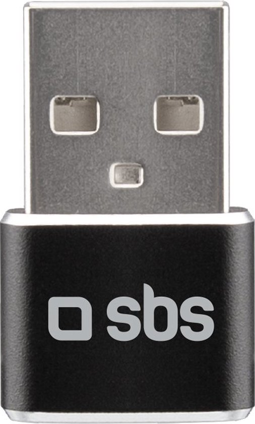 SBS USB-A naar USB-C Adapter - Zwart | bol