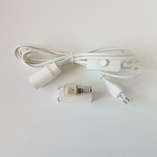 Verlichtingssnoer met E14 fitting, 3m lang Kabel en Schakelaar, Snoer ...