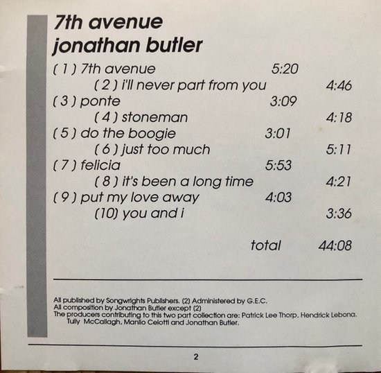 7th Avenue, Jonathan Butler | CD (album) | Muziek | bol