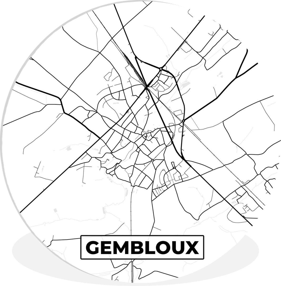 Wall Circle - Wall Circle Indoor - City Map - Map - België - Zwart Wit ...