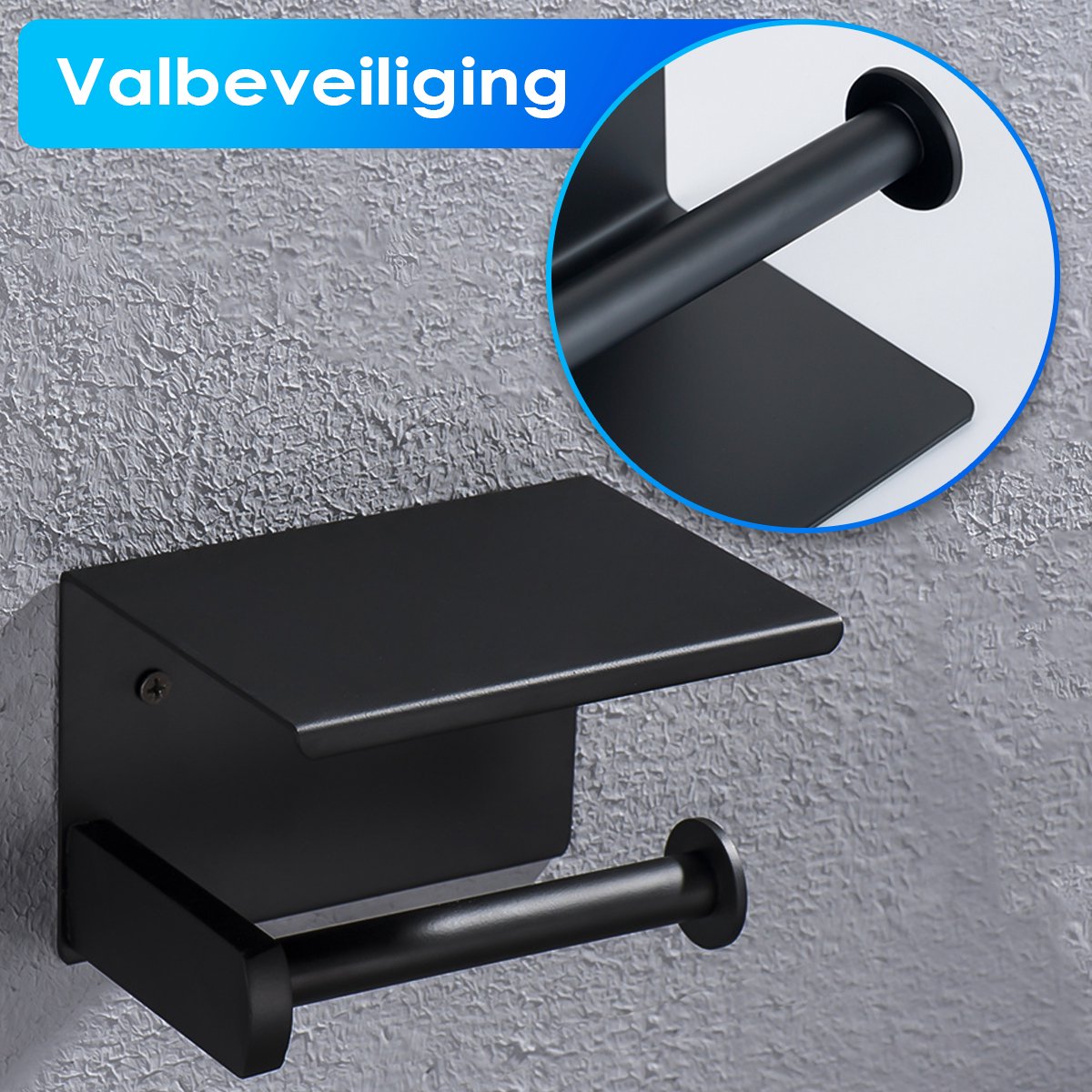 WC rolhouder -Toiletrolhouder met Oplegplankje- Toiletrolhouder ...