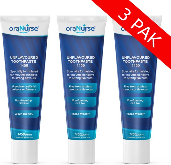 oraNurse smaakloze schuimloze Tandpasta 1450ppm Fluoride (voor volwassenen en kinderen... | bol.com