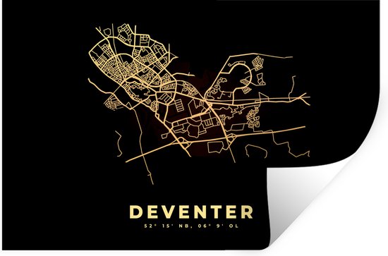 Muurstickers - Sticker Folie - Deventer - Stadskaart - Kaart ...