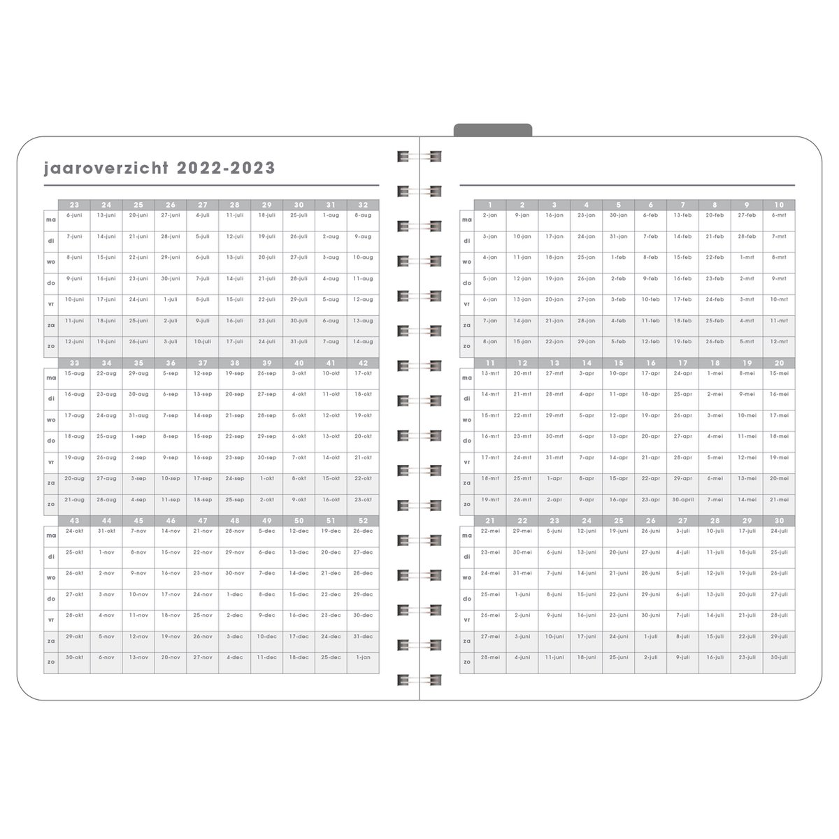 Docenten Agenda 2022-2023 - Leraren Agenda met Spiraal (21cm x 16cm) nr ...