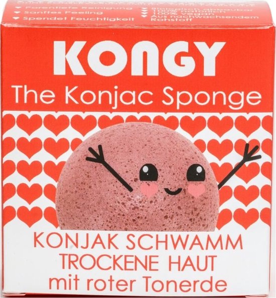 Kongy 100% natuurlijke konjac - rode klei - Spons | bol