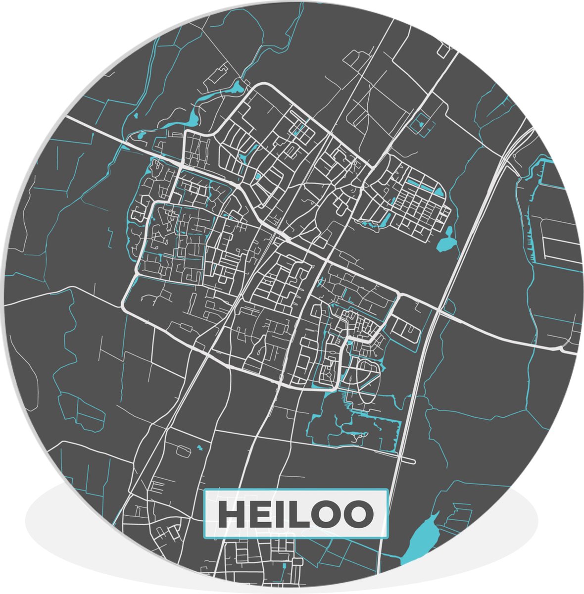 Wall Circle - Wall Circle Indoor - Heiloo - City Map - Map - Map - ⌀ 60 ...