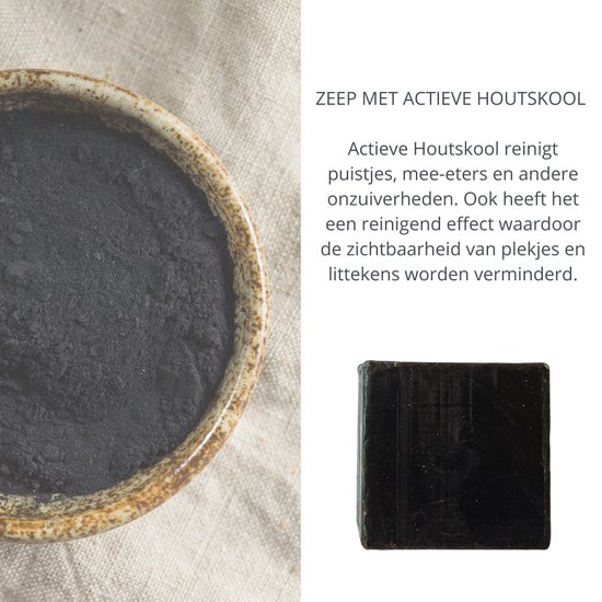 Houtskool Zeep - Blok van 100 gram | bol