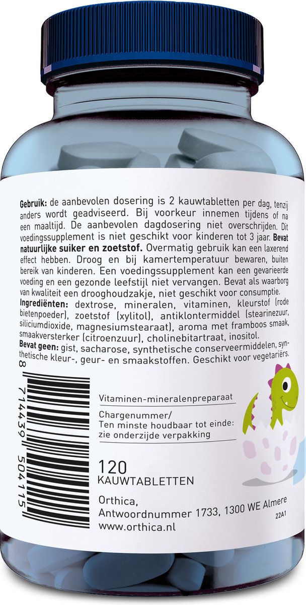 Orthica Dino Multi (Multivitaminen) - 120 Kauwtabletten | bol