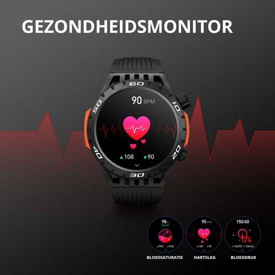 Maoo Explorer Smartwatch - Intern Kompas - Heren - Stainless Steel en ...