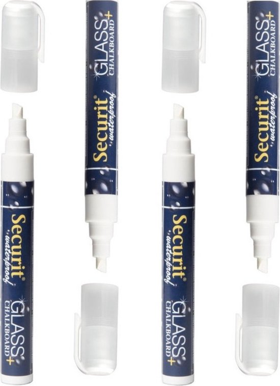 Securit Watervaste krijtstift voor glas en krijtbord - set van 4x ...