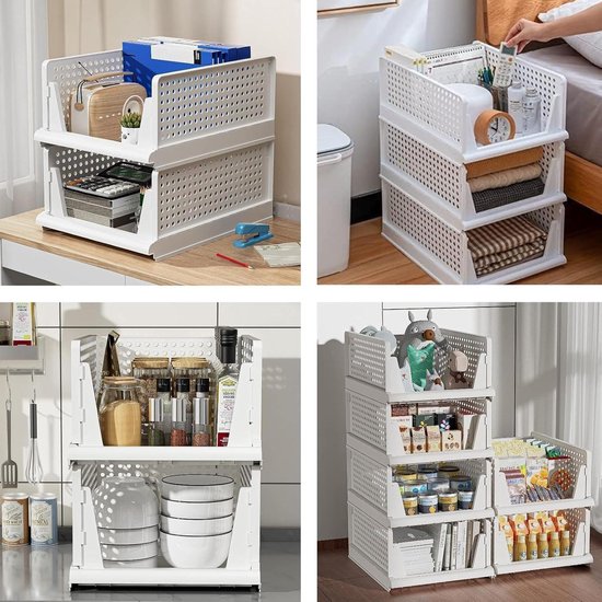 Stackable Wardrobe Storage Box Cupboard Organizer 3 Pcs - Foldable ...