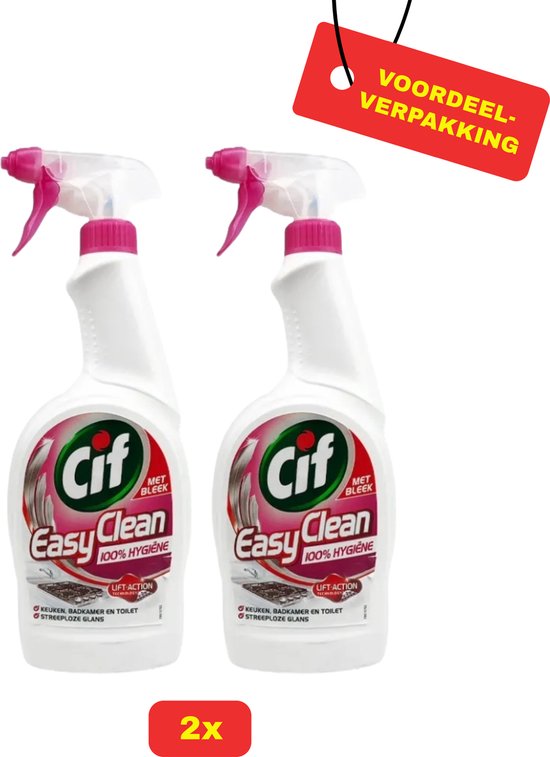 2 x Cif Spray Easy Clean 100% Hygiëne 750ml - Voordeelverpakking | bol