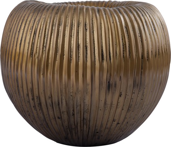 PTMD Russel Gold Alu Round Pot Low Ribbed Small | bol