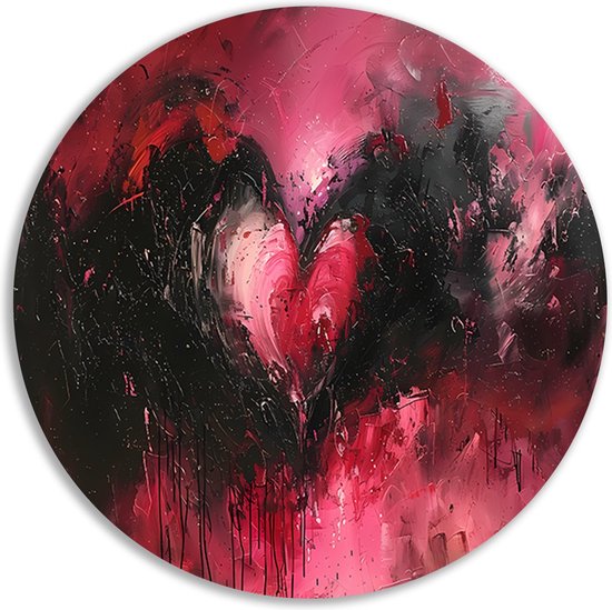 Hart wandbord - Symbool muurdecoratie rond - Wanddecoratie rond Lijnen ...