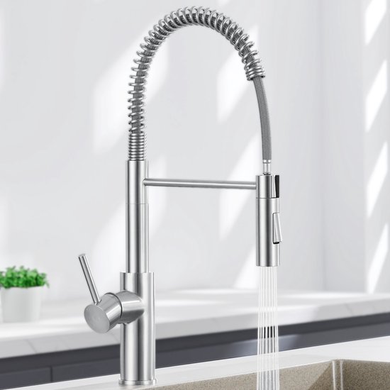 CECIPA max Keukenkraan Met Uittrekbare Uitloop - keukenkranen rvs - Handdouche -... | bol