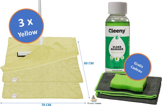 Microvezel Dweil Doek MF XXL Yellow 3 stuks - Zware Professionele ...